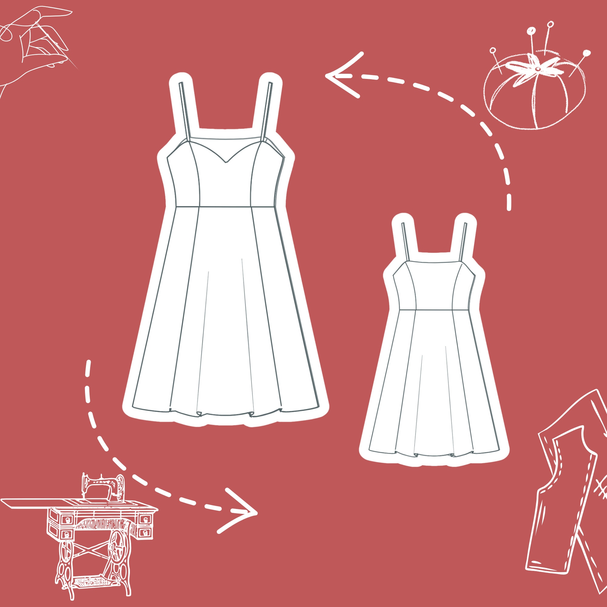 Heart Dress Sewing Pattern Minimal Bodycon Dress Pattern Heart Neckline ...