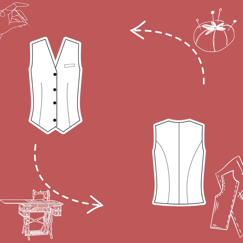 Set Vest and Pants Sewing Pattern, Trousers Pattern, Linen Pants ...