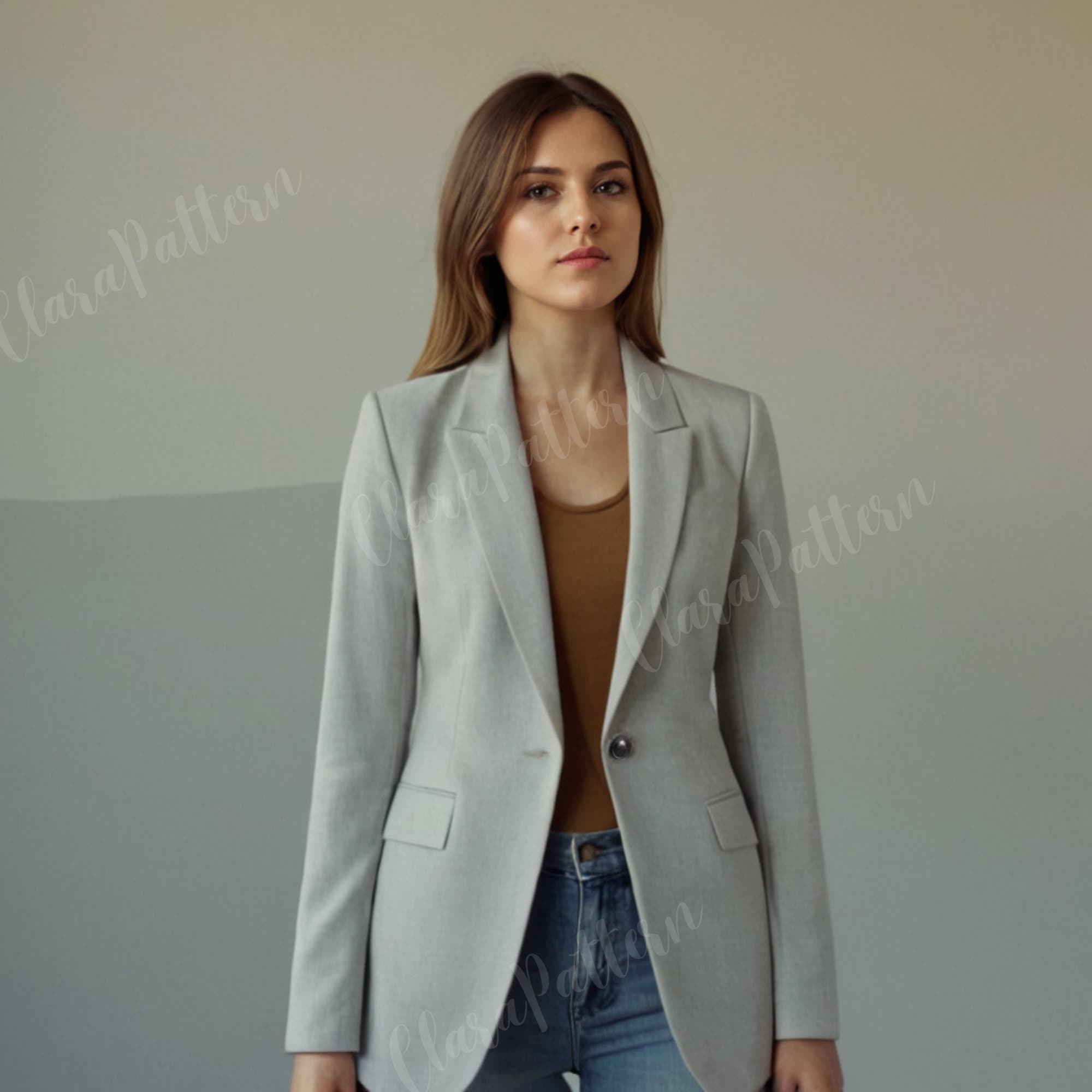 Women's Blazer Sewing Pattern: With Pockets, Sizes XXS-3XL (PDF Pattern ...