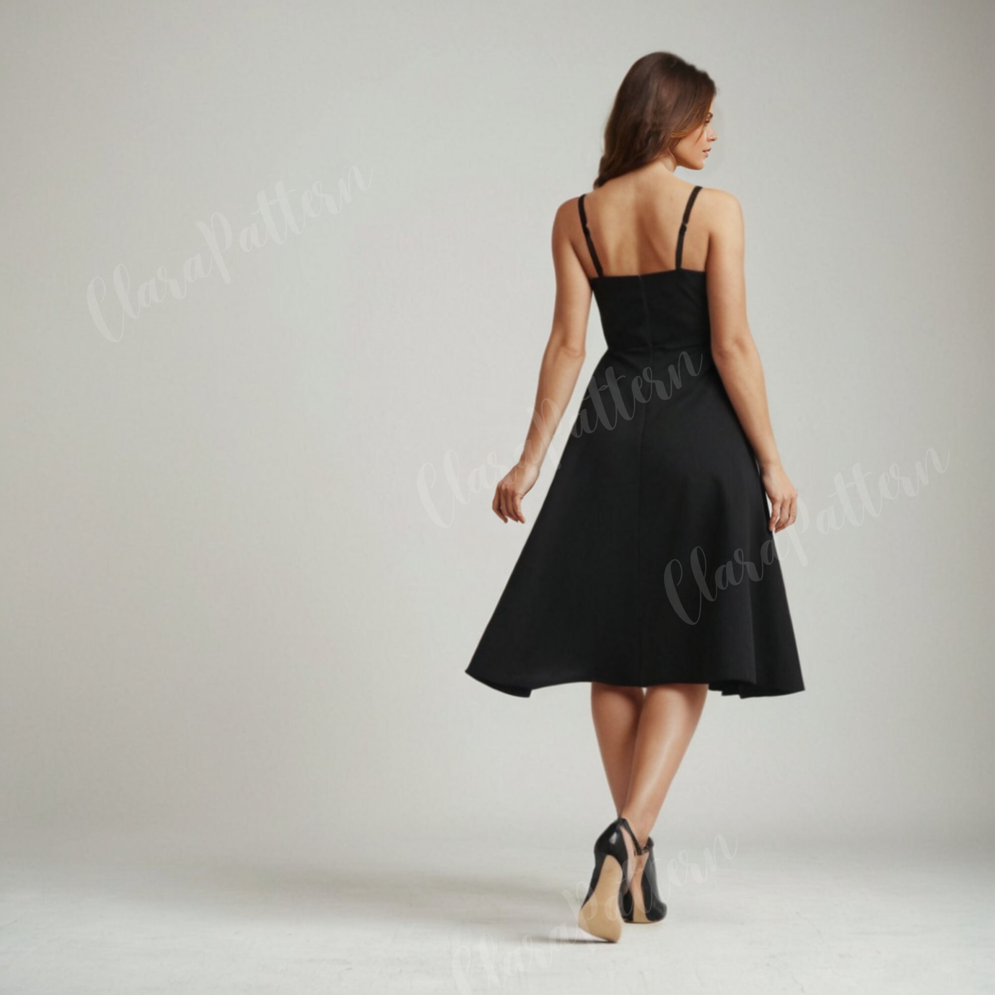 Straps Ruffle Midi Dress Sewing Pattern: Beginner Friendly (PDF Pattern ...