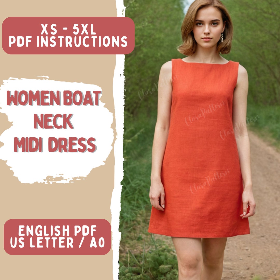 Easy Linen Dress Sewing Pattern, Summer Dress , Beach Dress Pattern ...