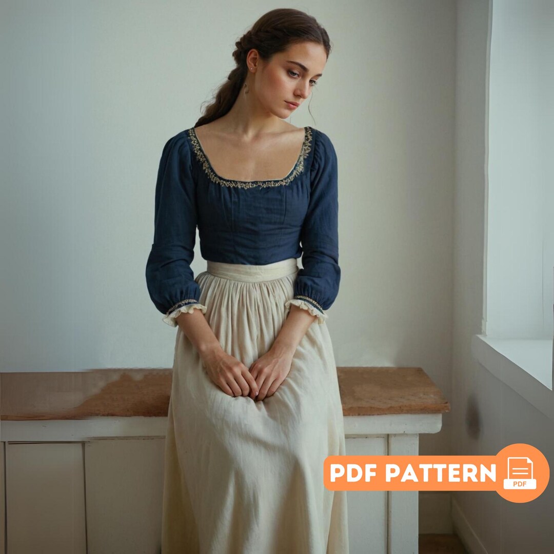 Cottagecore Blouse and Skirt Sewing Pattern PDF, Square Neck Top With ...