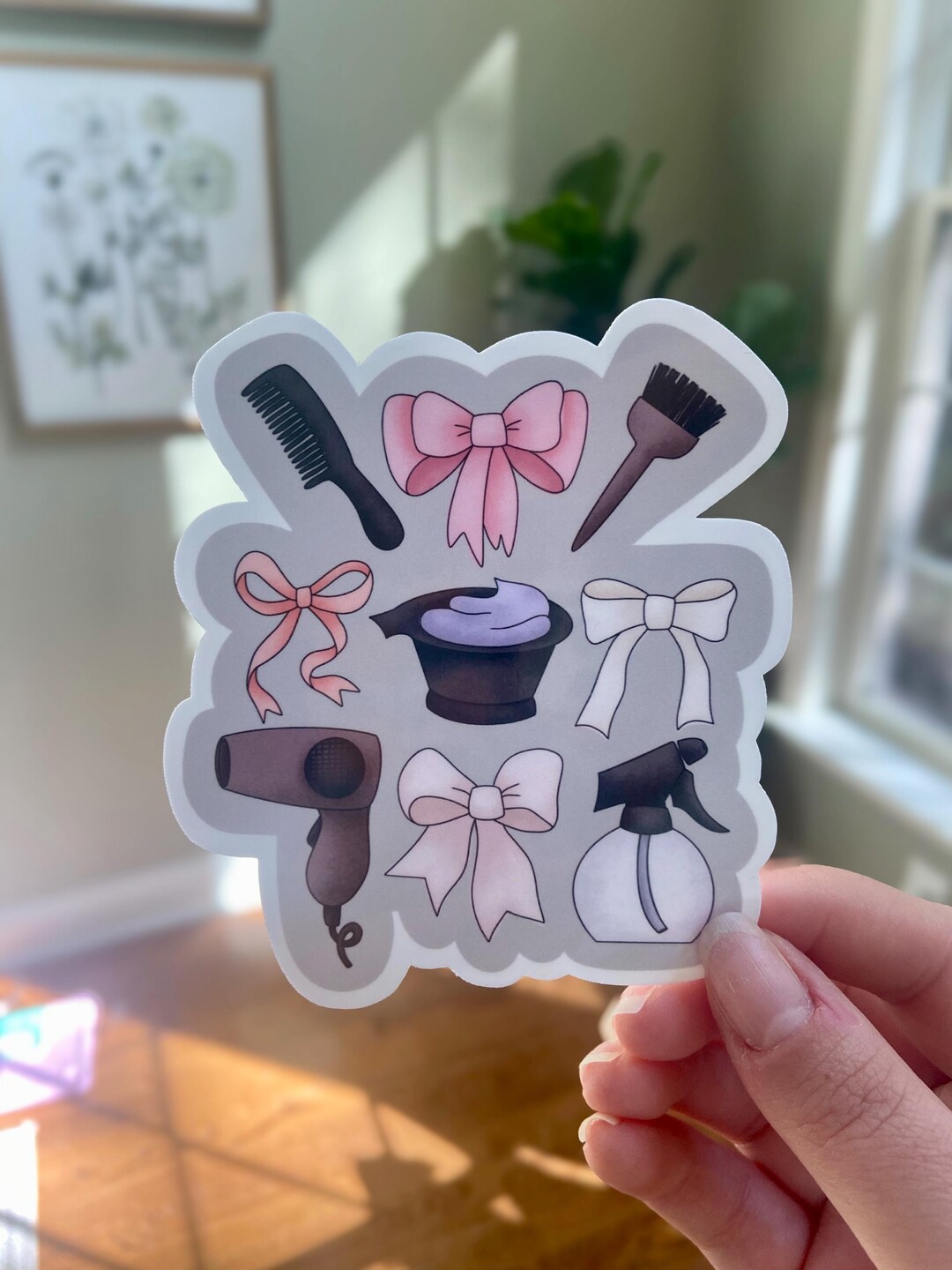 Hair Stylist Sticker, Hair Salon Sticker, Coquette Stylist Sticker ...