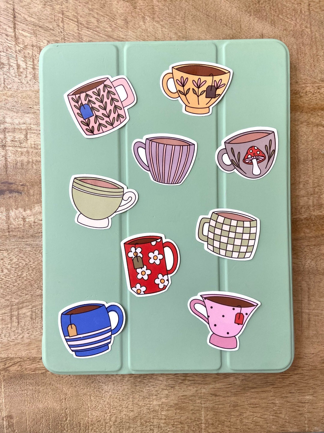 Tea Cup Stickers, Waterproof Vinyl Stickers, Laptop Decals - Etsy