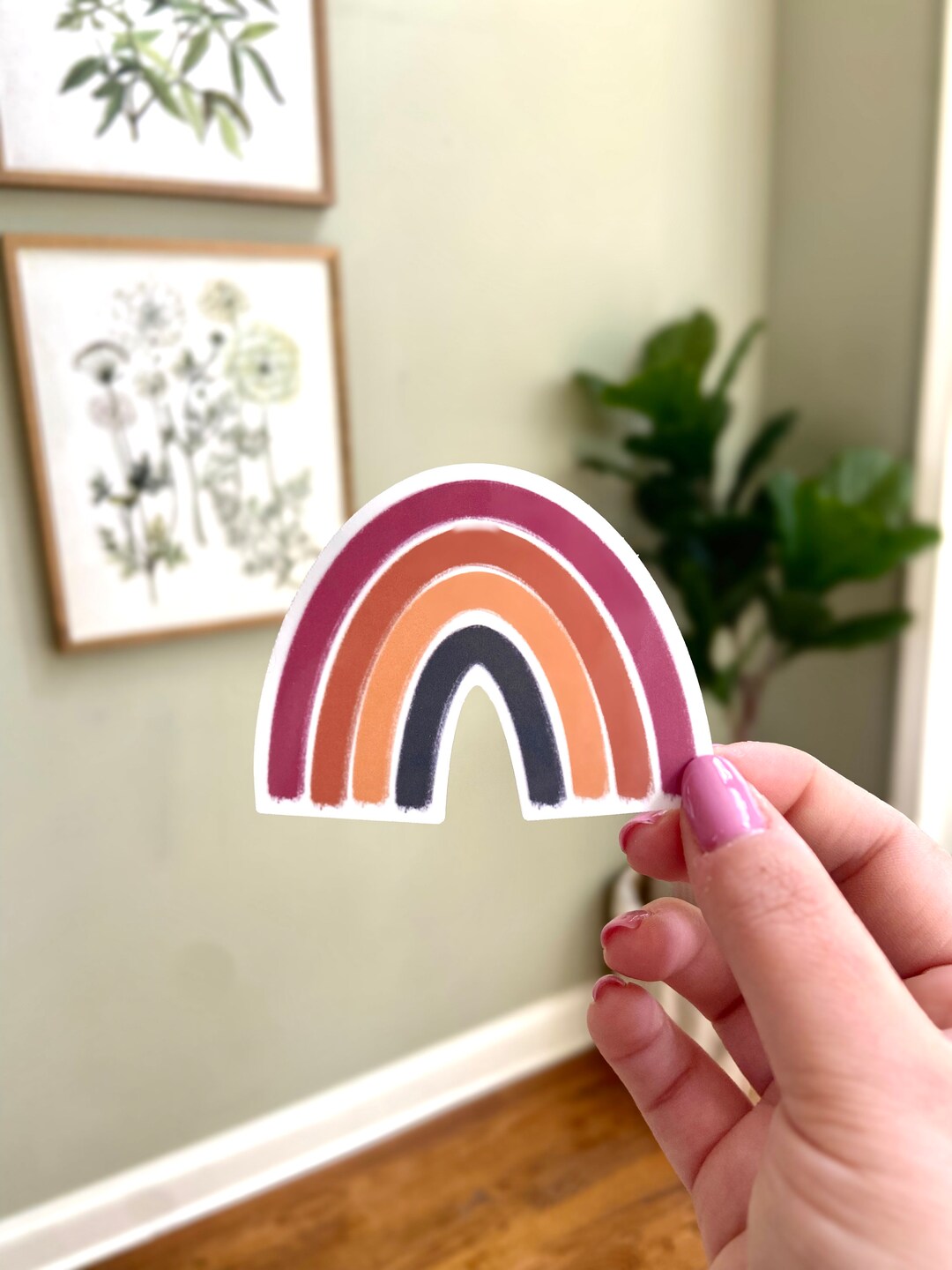 Boho Rainbow Waterproof Sticker - Etsy