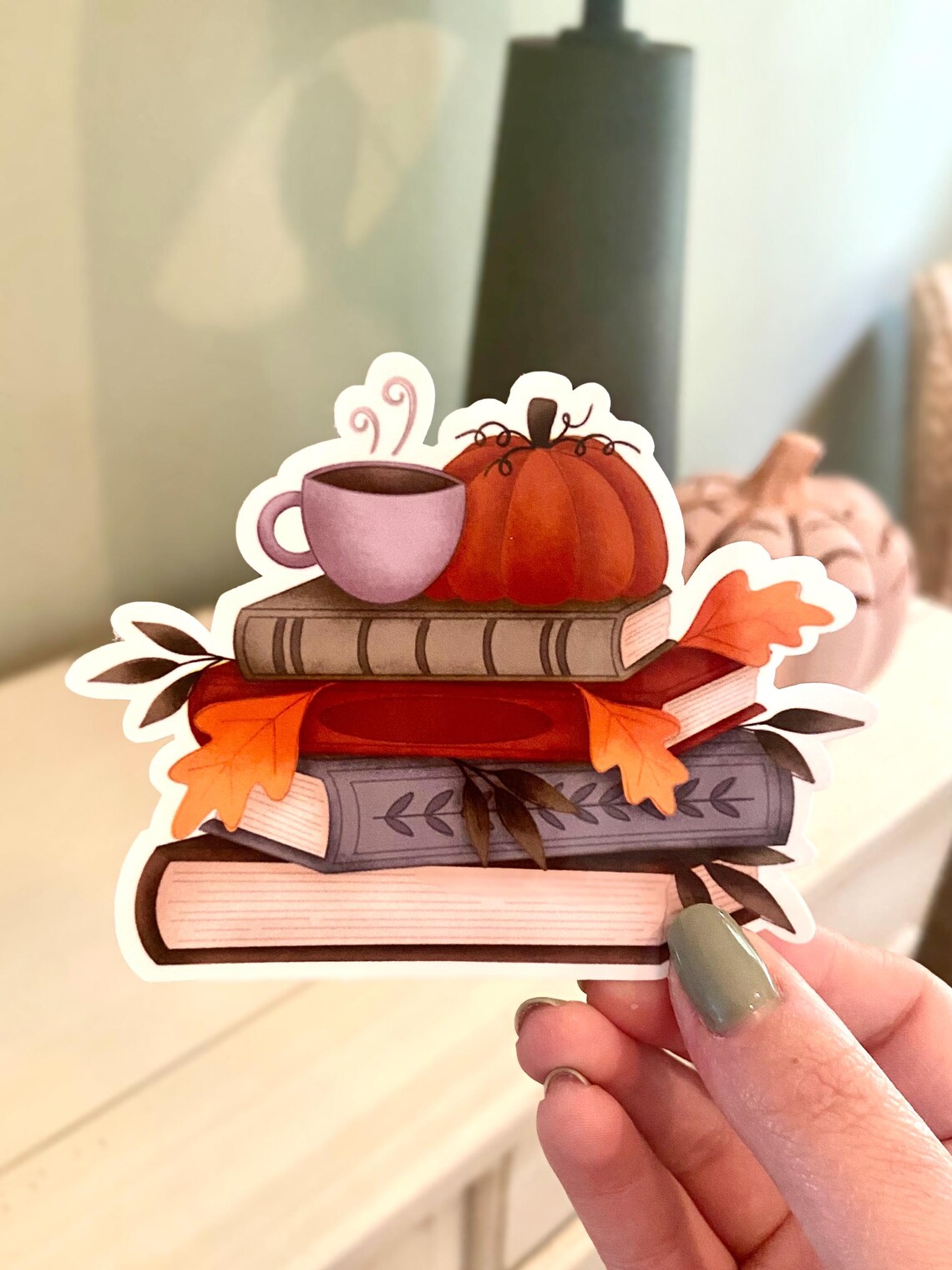 Fall Book Stack Sticker, Book Sticker, Fall Sticker, Autumn Sticker ...