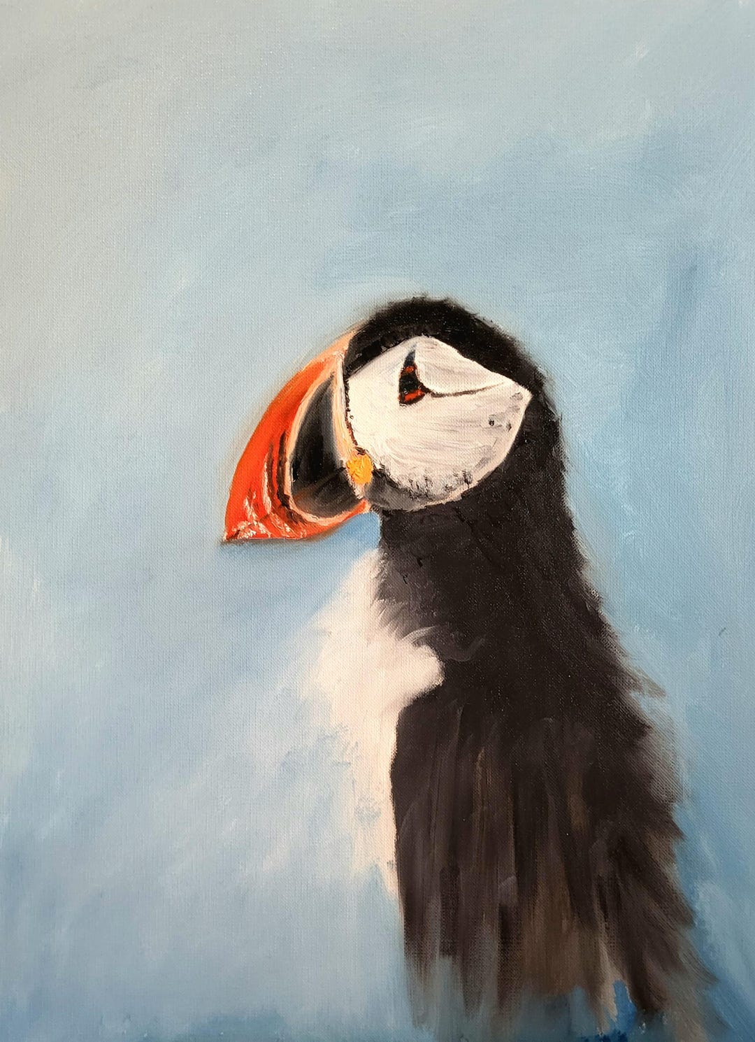 Puffin Oil Painting - Etsy