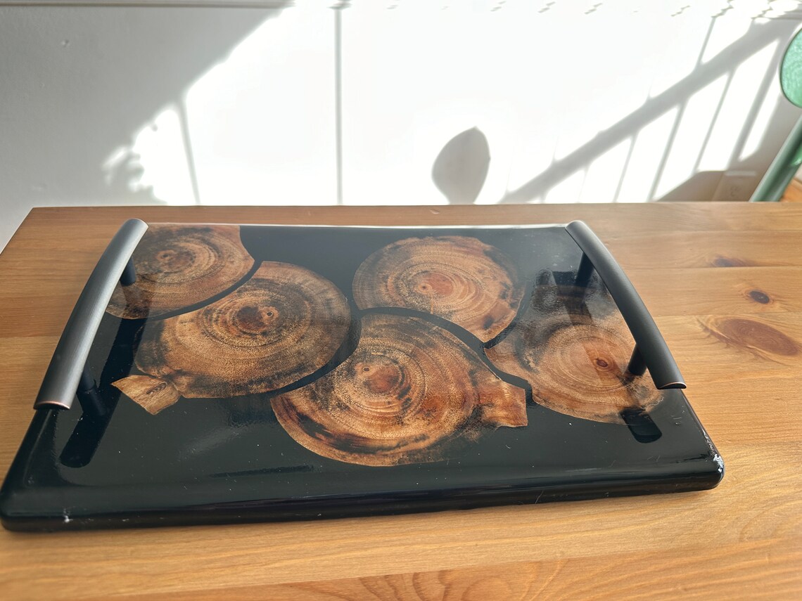 CUSTOM Modern Rectangle Serving Tray, Resin and Wood, Serving Tray. - Etsy
