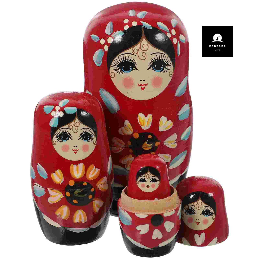 Hand Painted Babushka Doll Original Wooden Nesting Dolls Unique ...