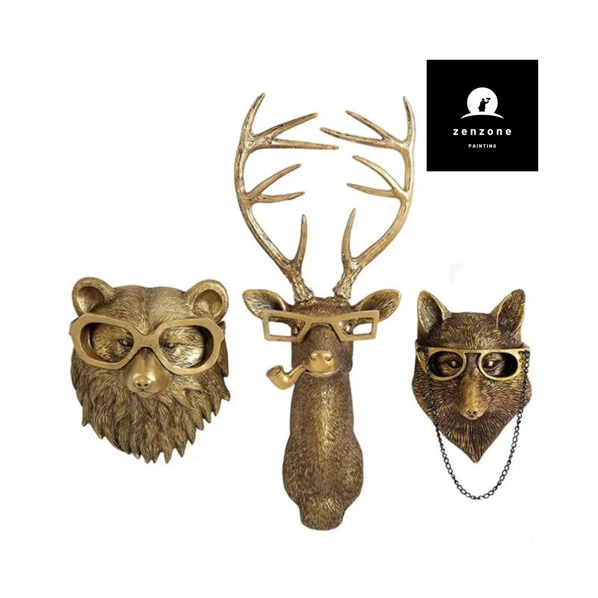 Handcrafted Wall Animals Statue-unique Miniature Wildlife Sculptures ...