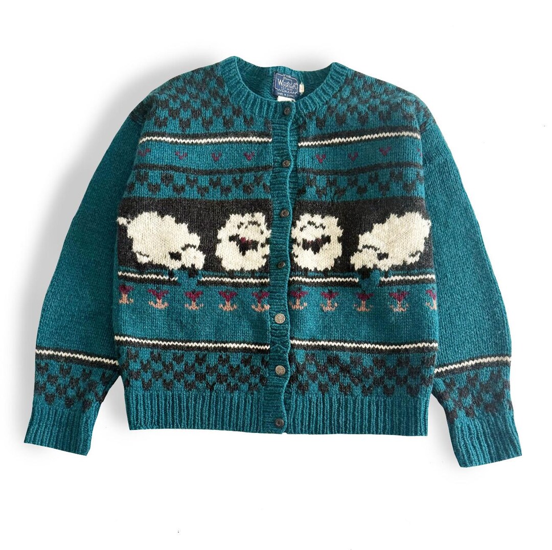 Vintage the WOOLRICH Sheep Wool Cardigan Cottagecore Sweater - Etsy