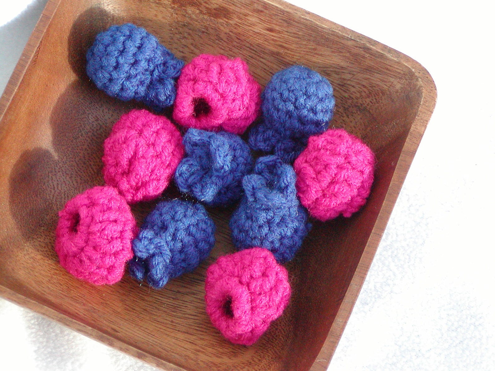 FREE PATTERN Crocheted Blueberries and Raspberries - Etsy