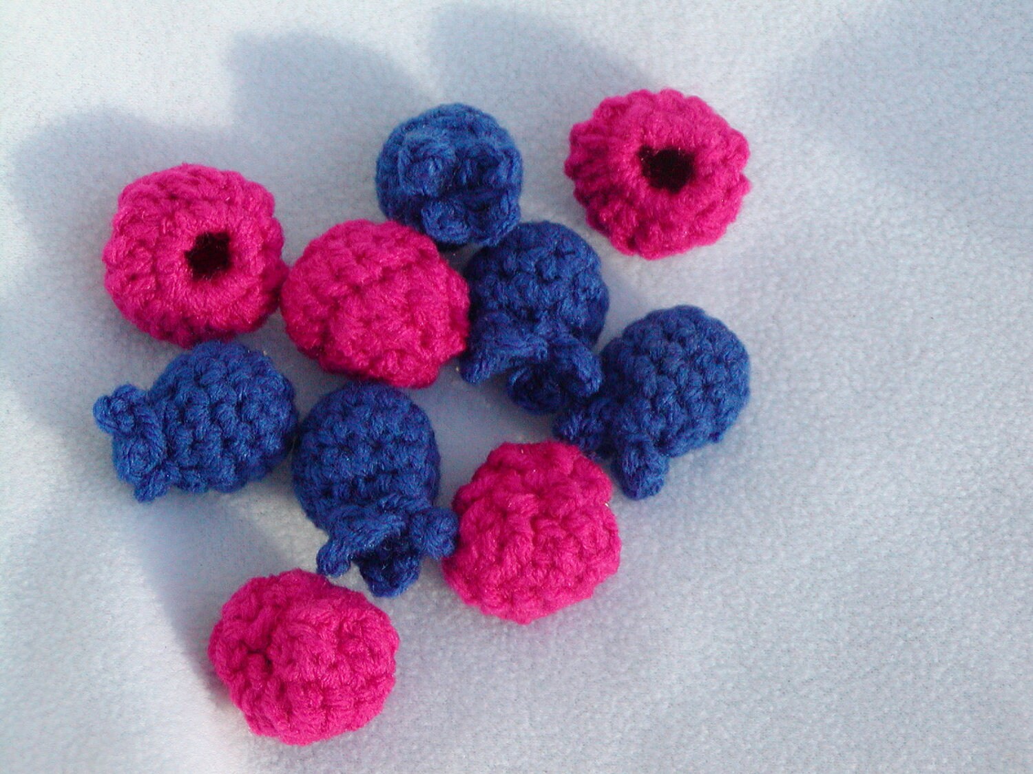 FREE PATTERN Crocheted Blueberries and Raspberries - Etsy
