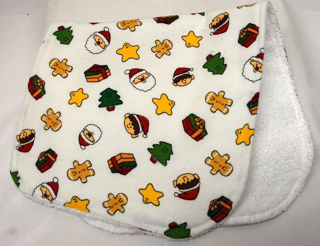 Baby Burp Cloth, Baby Shower Gift, Welcome Baby Gift: Santa, Elves ...
