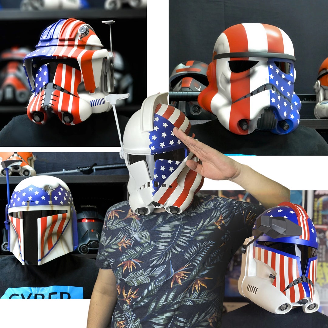 Custom Star Wars Helmets USA Flag: Commander Cody, Jango Fett, Imperial ...