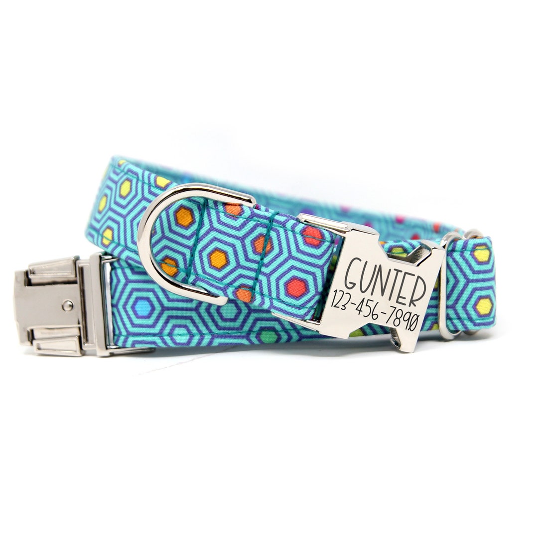 Personalized Dog Collar Custom Fabric Collar Name Collar Handmade ...