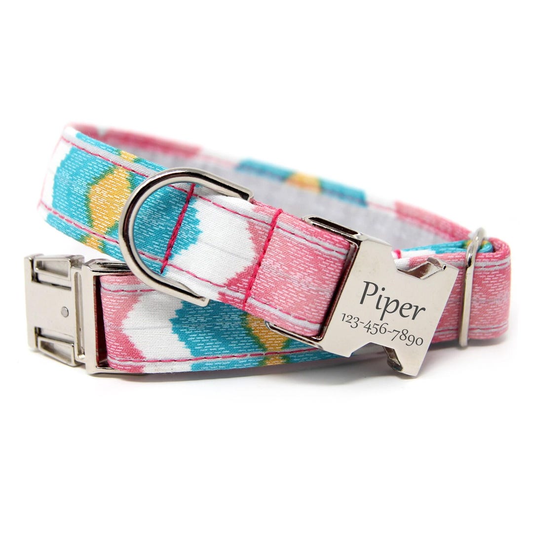Pink Personalized Dog Collar, Pastel Aztec Collar | Puppyluv - Etsy