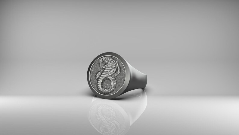 King Cobra Snake Signet Ring Men, Signet Ring Sterling Silver, Men's ...