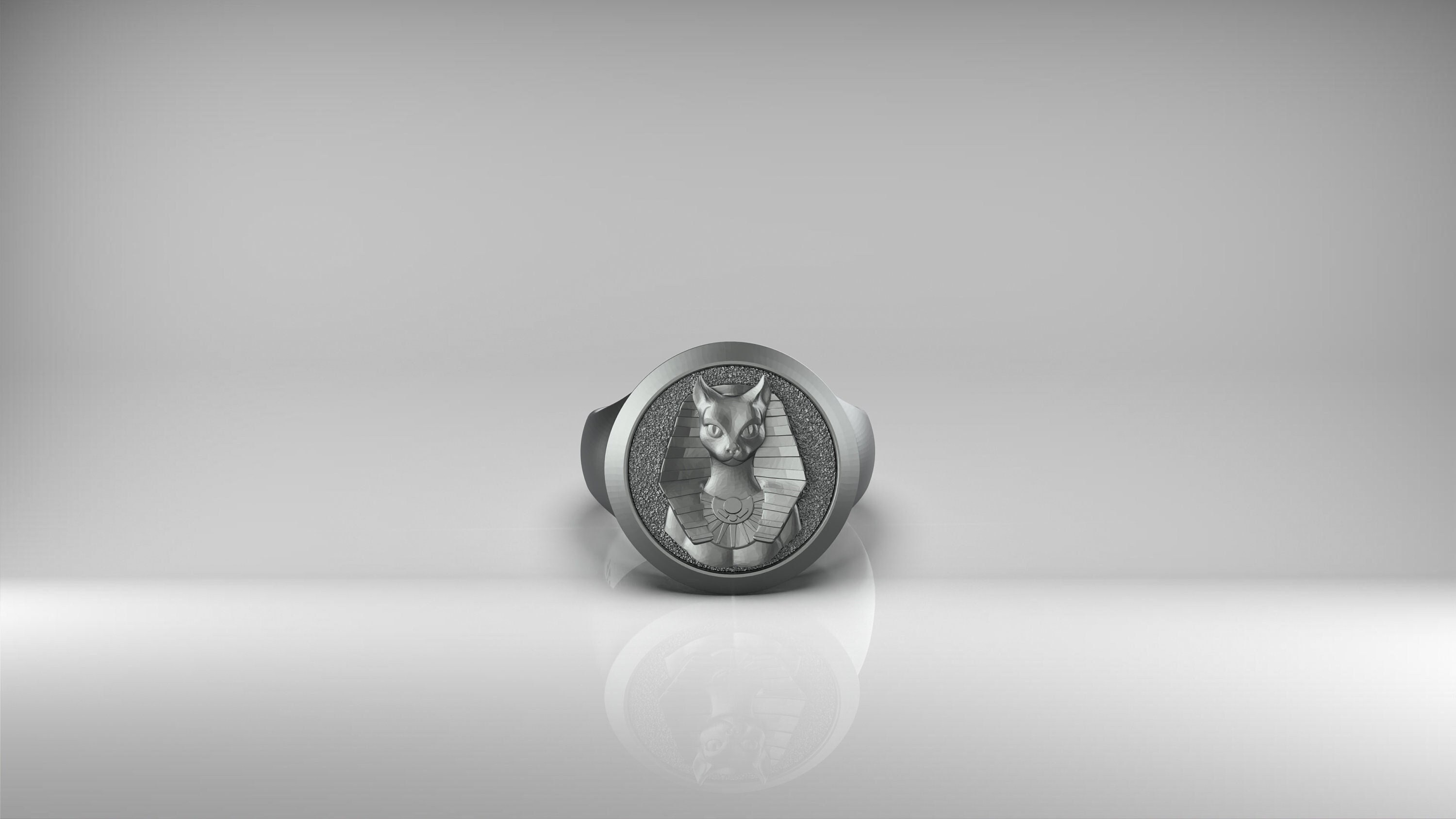 Ancient Egyptian Handmade Bastet Cat Signet Ring for Him, Daughter of ...