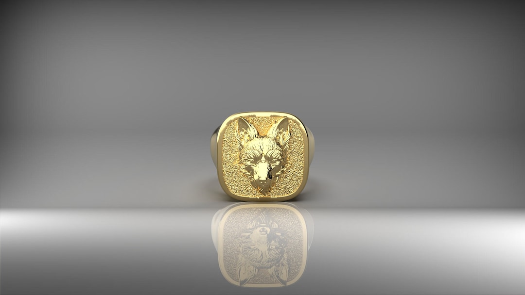 Engraved Wolf Signet Ring, Signet Men Ring, Norse Mythology Ring, Pinky ...