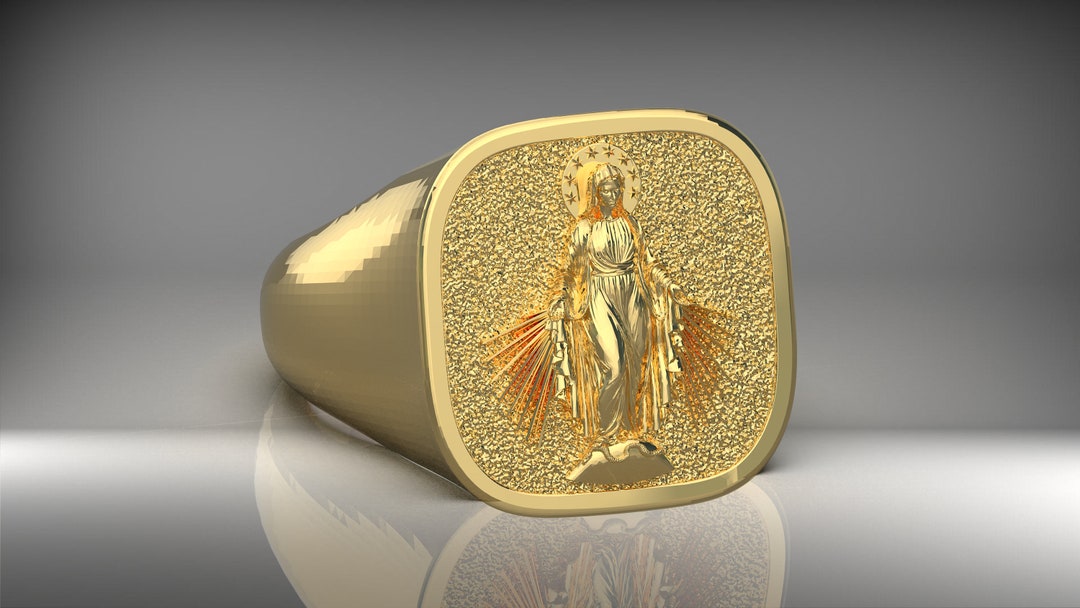 Marian Consecration Ring, Virgin Mary Ring, Sterling Silver Miraculous ...