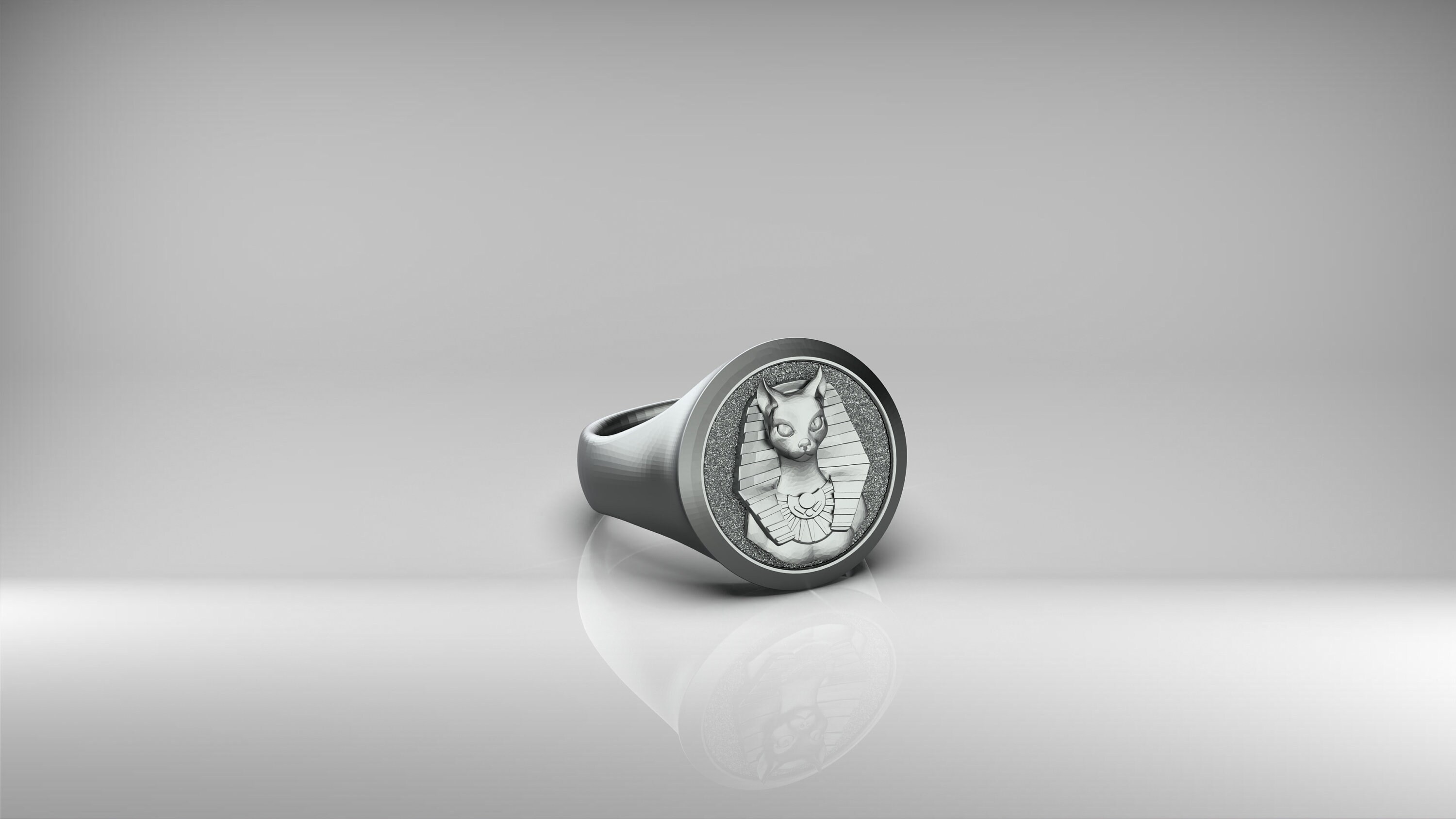 Ancient Egyptian Handmade Bastet Cat Signet Ring for Him, Daughter of ...