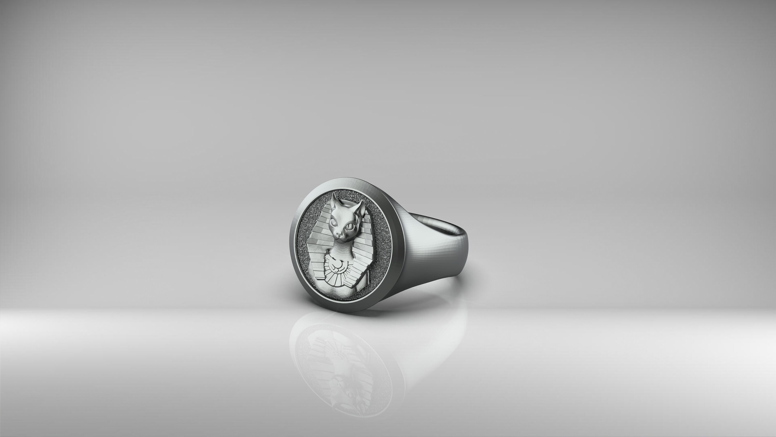 Ancient Egyptian Handmade Bastet Cat Signet Ring for Him, Daughter of ...