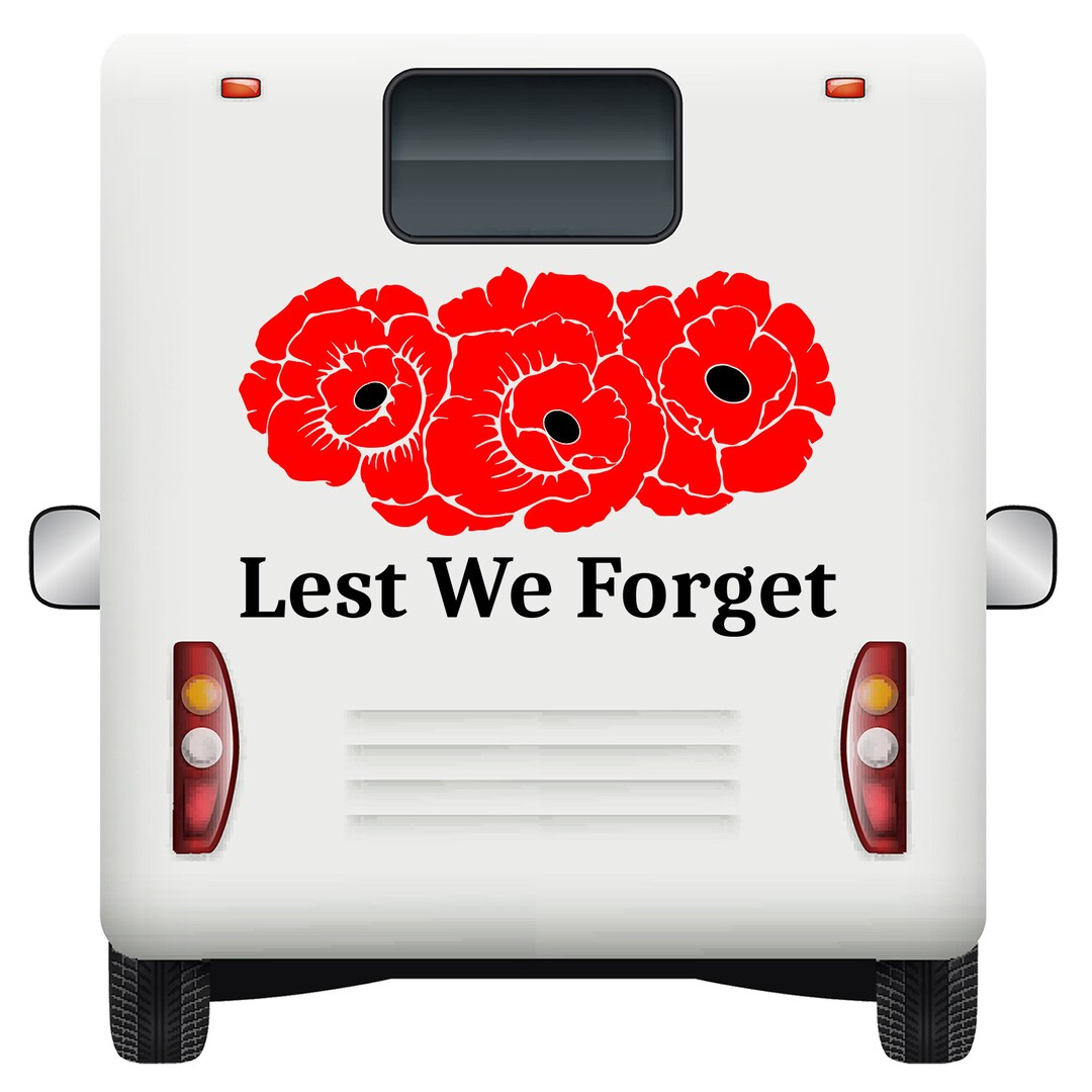 Remembrance Day Poppy Vinyl Decal - Lest We Forget Car/wall Sticker - Etsy