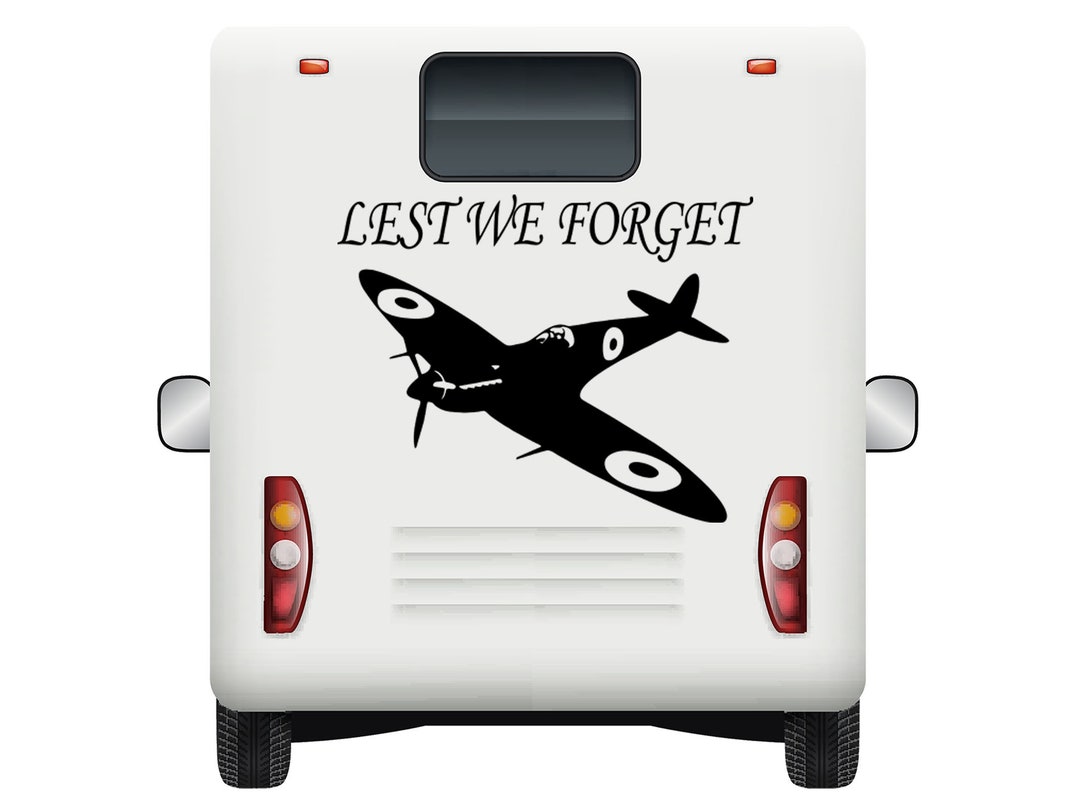 Lest We Forget Remembrance Day Soldier Plane Airplane Poppy Day Vinyl ...