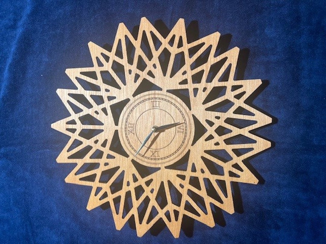 14" Star Burst Wall Clock #41 - Etsy