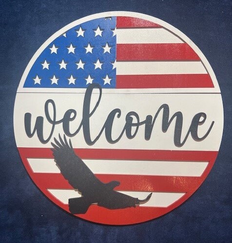12" Patriotic Welcome Sign - Etsy