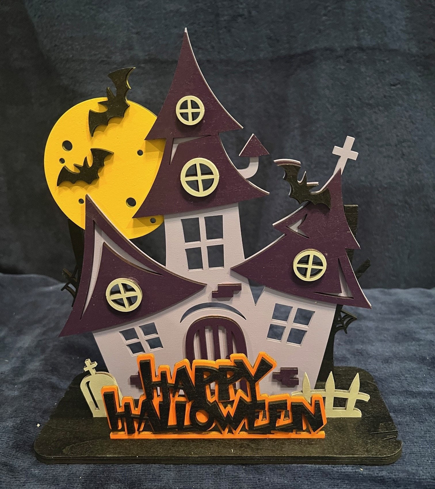 Happy Halloween Colorful Haunted House #1 - Etsy