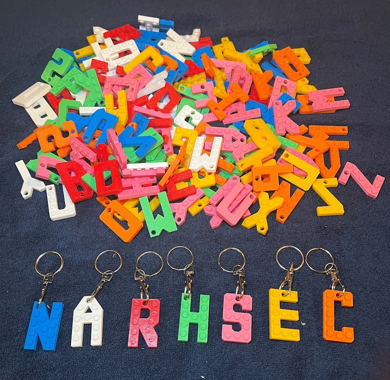 Personaliszed Alphabet Letter Keychains - Building Bricks - Party Bag ...