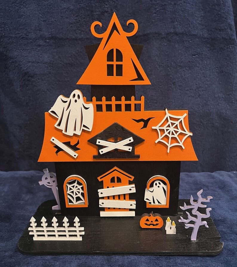 Halloween Colorful Haunted House #4 - Etsy