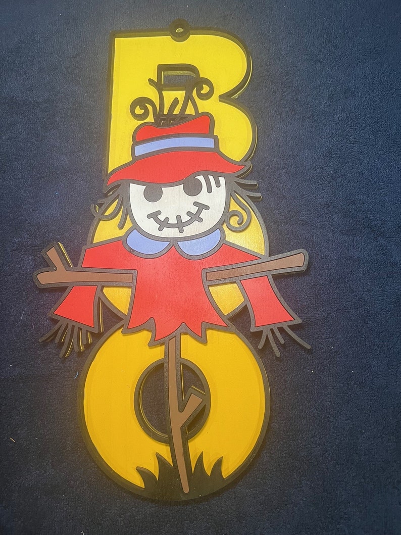 BOO Halloween Door Sign Decor, Ghost Wall Decor, Hanging Halloween Sign ...