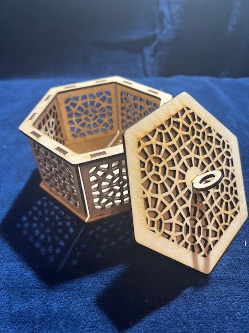 4.5" X 4.5" X 3" Hexagon Storage Box With Lid - Etsy