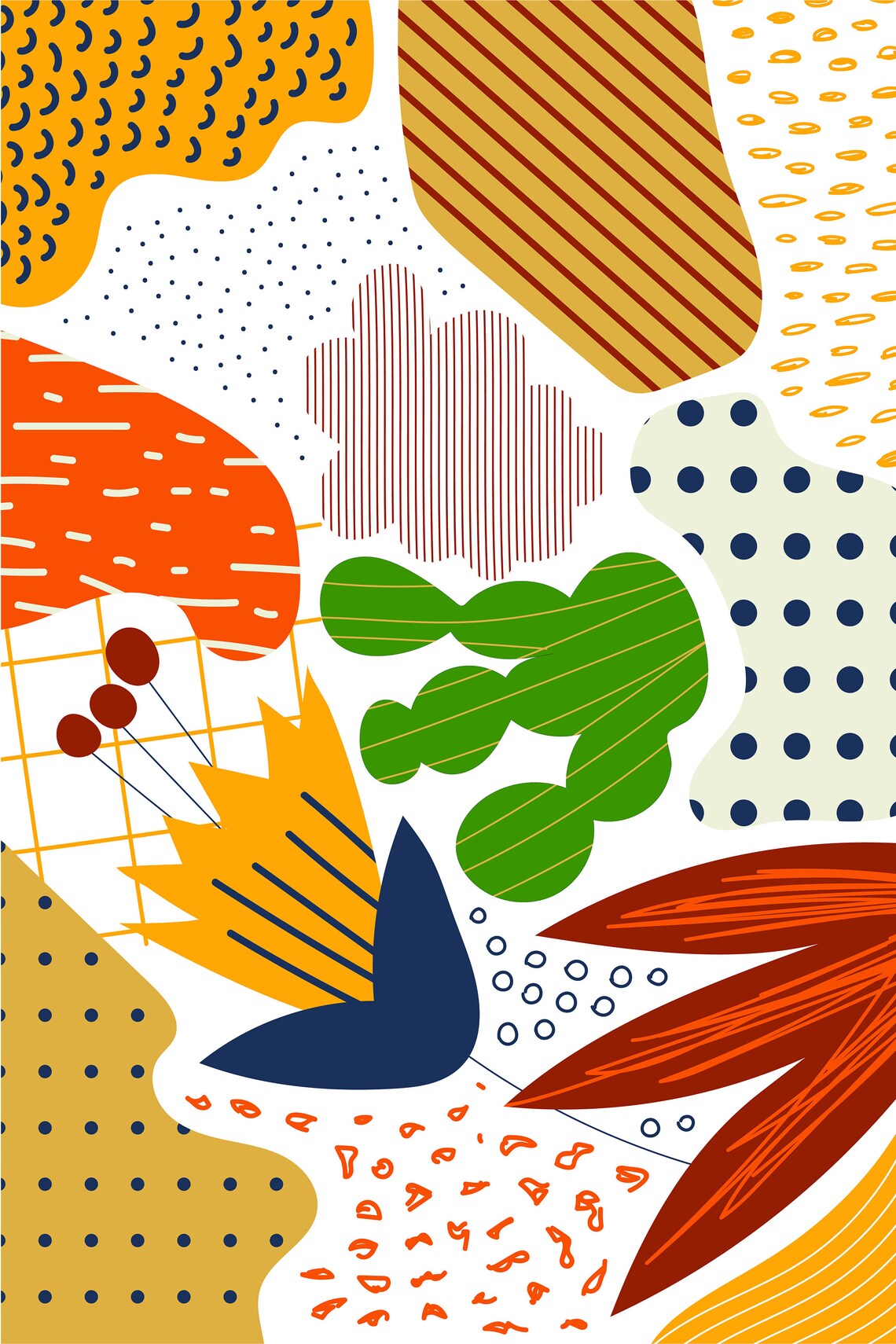 Hand Drawn Collage Design#fresh Color - Etsy