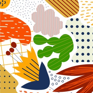 Hand Drawn Collage Design#fresh Color - Etsy