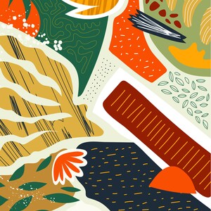 Hand Drawn Collage Design#fresh Color - Etsy
