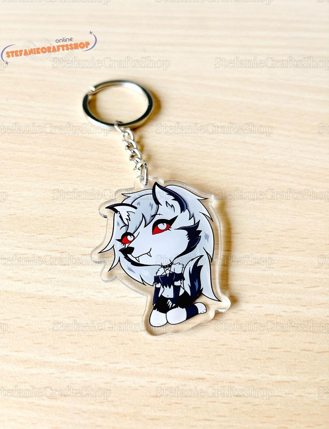 Loona Hazbin Hotel Keychain, Loona Hazbin Hotel Keyring, Loona Keychain ...