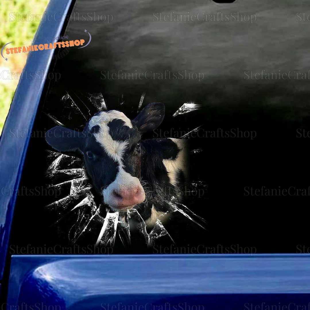Cow Vinyl Car Decal Sticker, Cow Car Sticker, Cow Car Decal, Cow ...