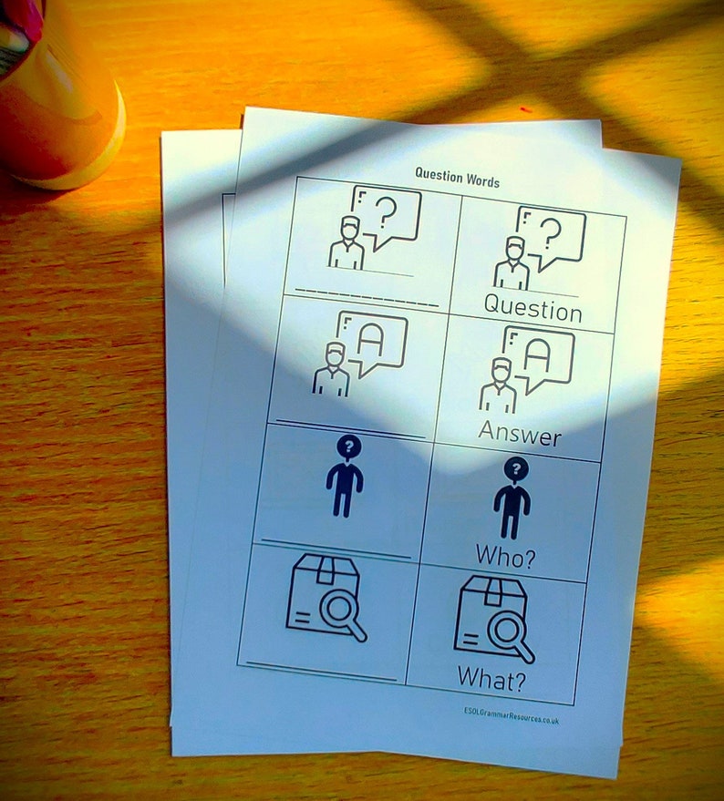 Question Words Flashcards Language Learning Tool - Etsy