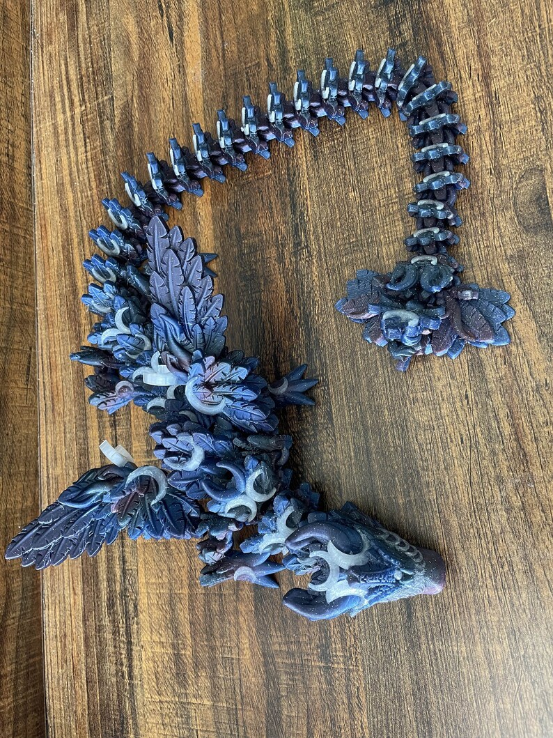 Articulated Flexible Lunar Dragon Cinderwing PLA Plastic Filament 3D ...