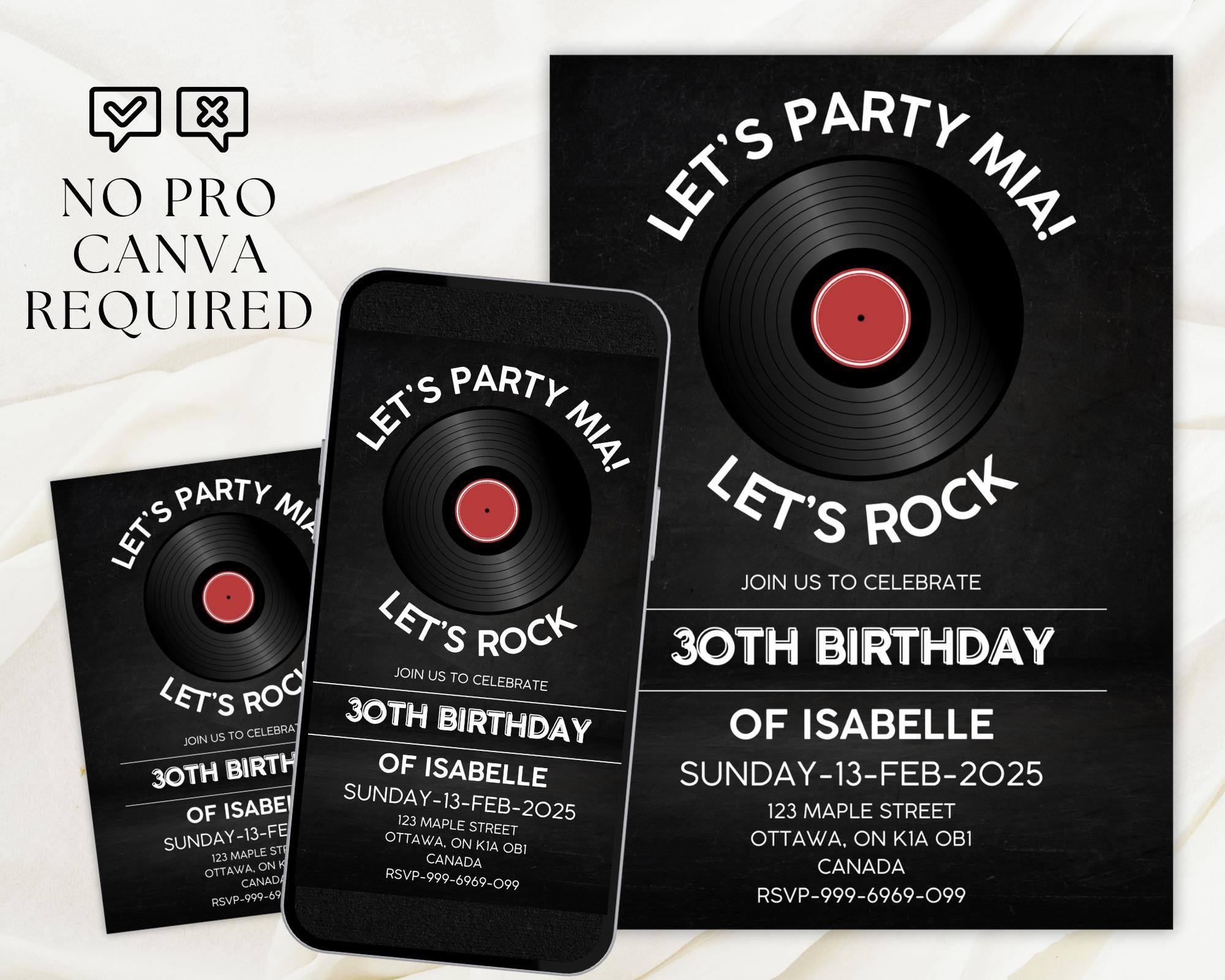 Vinyl Record Birthday Party Invitation, Editable Oldie but Goodie Party ...