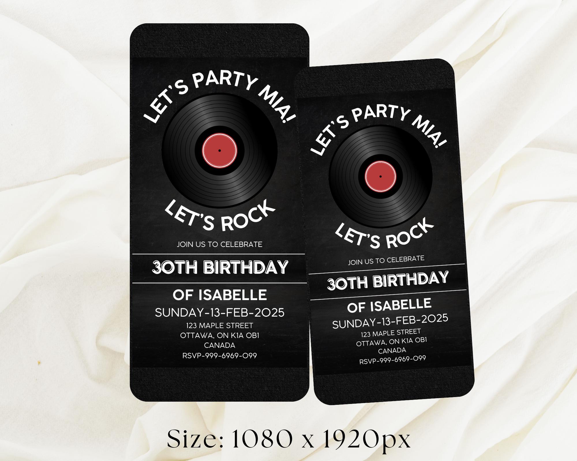 Vinyl Record Birthday Party Invitation, Editable Oldie but Goodie Party ...