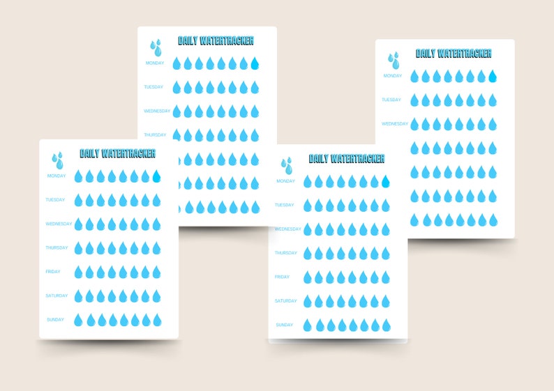 Hydration Tracker Printable. Daily Water Intake Tracker, Weekly Water ...