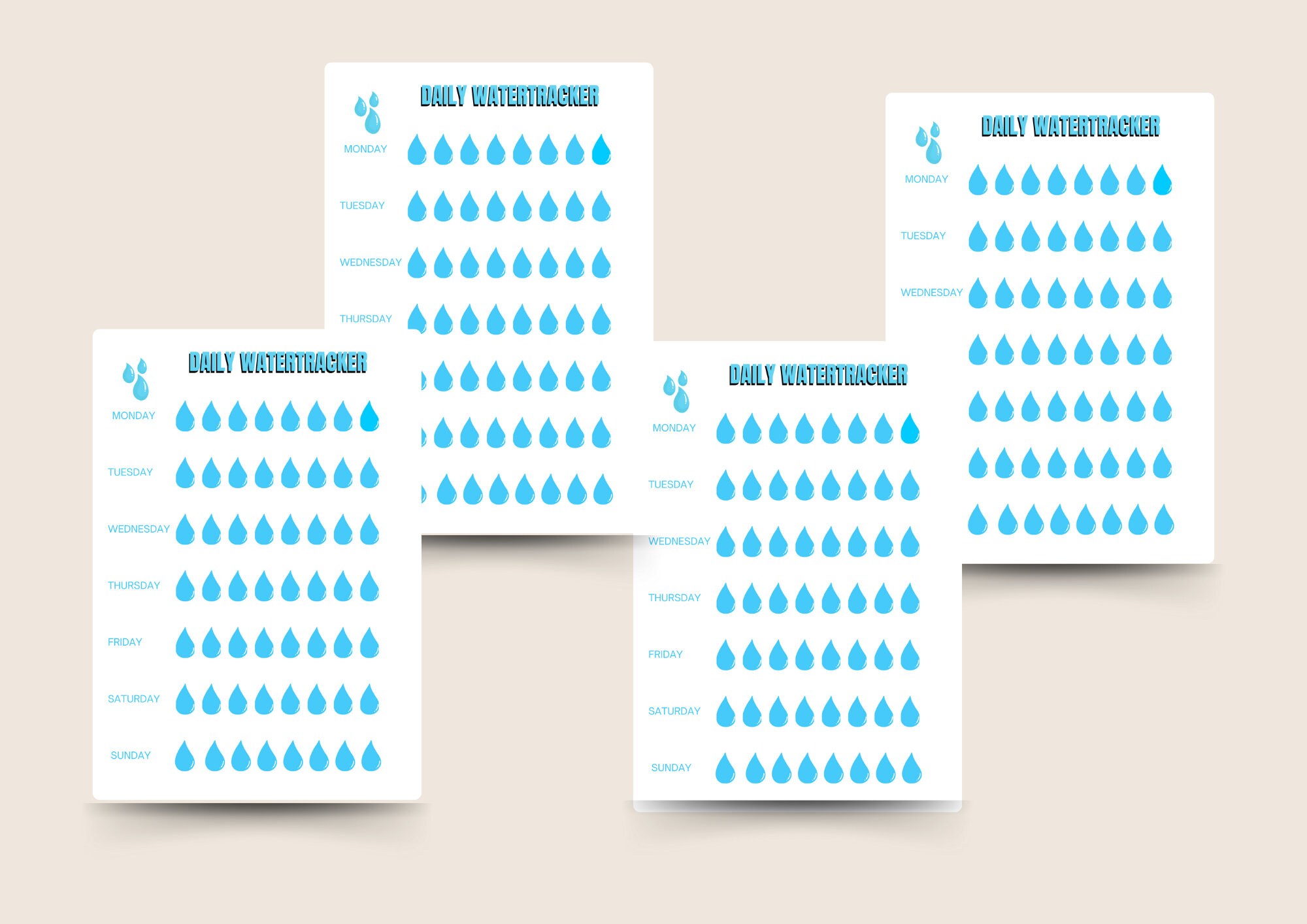 Hydration Tracker Printable. Daily Water Intake Tracker, Weekly Water ...