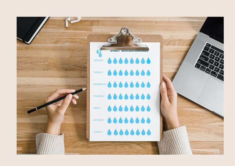 Hydration Tracker Printable. Daily Water Intake Tracker, Weekly Water ...