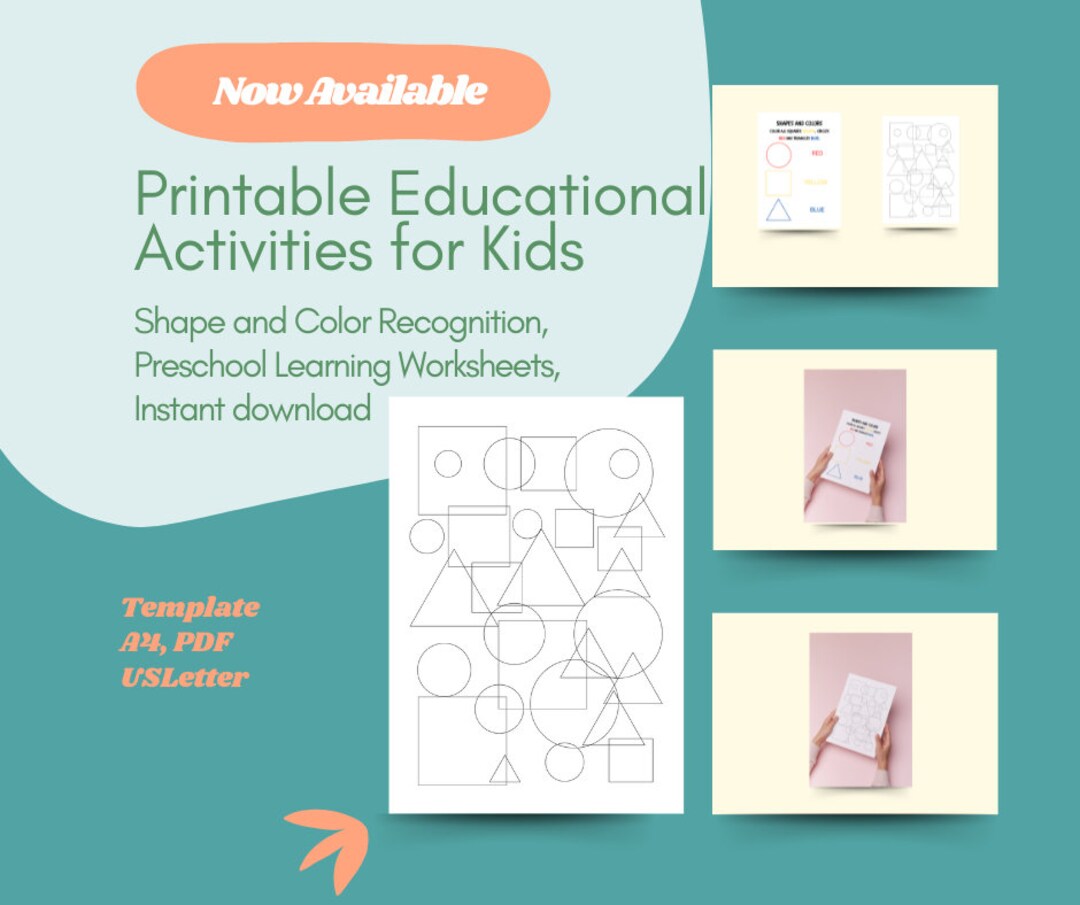 Educational Activities for Kids Shape and Color Recognition, Preschool ...