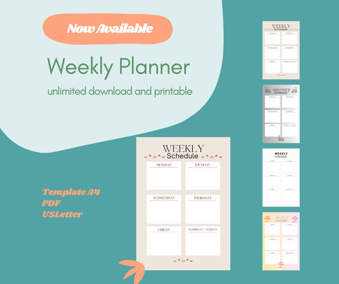 Printable Weekly Planner PDF - Organize Your Week, Boost Productivity ...